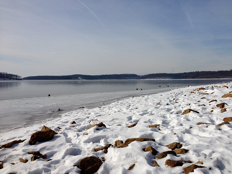 Merrill Creek Reservoir in the Snow | njHiking.com